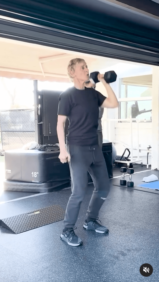 Ellen DeGeneres Shows Off Fit Bod Doing Hardcore Strength Workout
