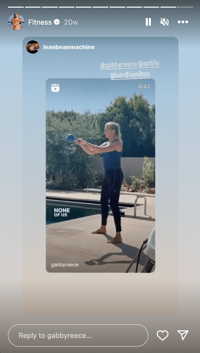Gabrielle Reece in Workout Gear Shares Intense Strength Training Session