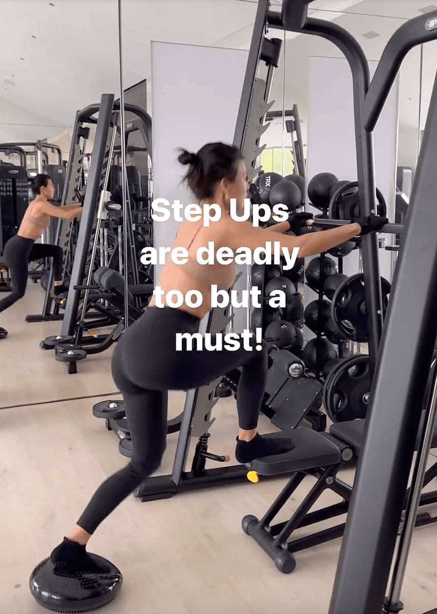 Kim Kardashian in Two-Piece Workout Gear Shares New Workout