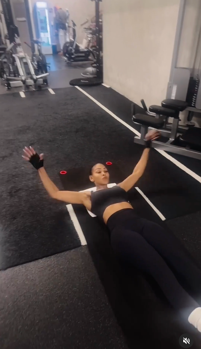 Meagan Good in Two-Piece Workout Gear Shares Strength Training Workout