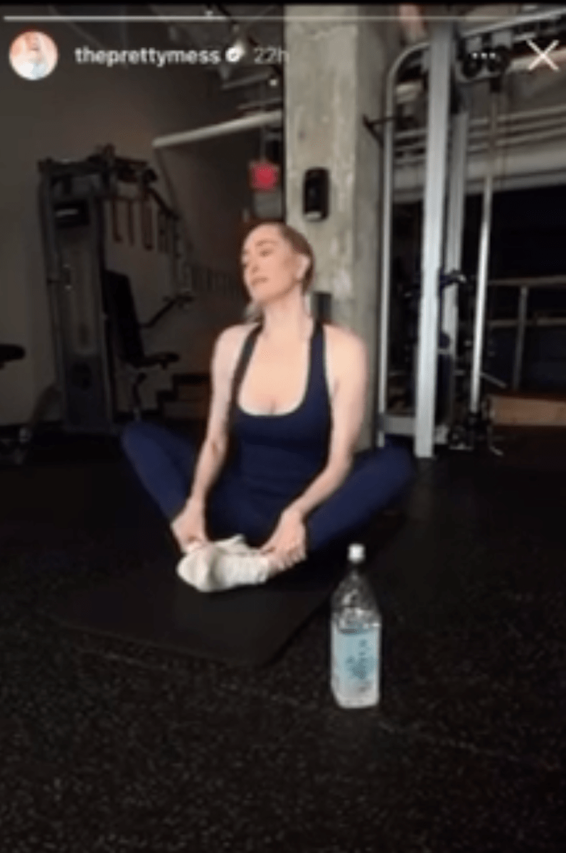 Erika Jayne In Workout Gear Stretches Out At the Gym