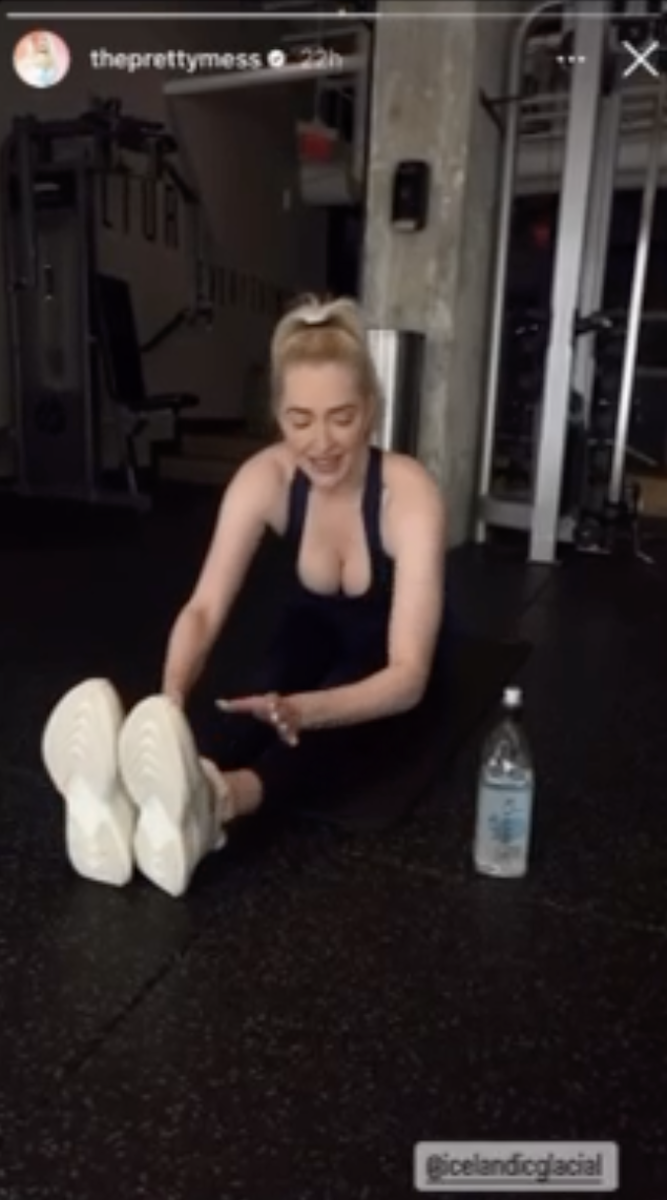 Erika Jayne In Workout Gear Stretches Out At the Gym