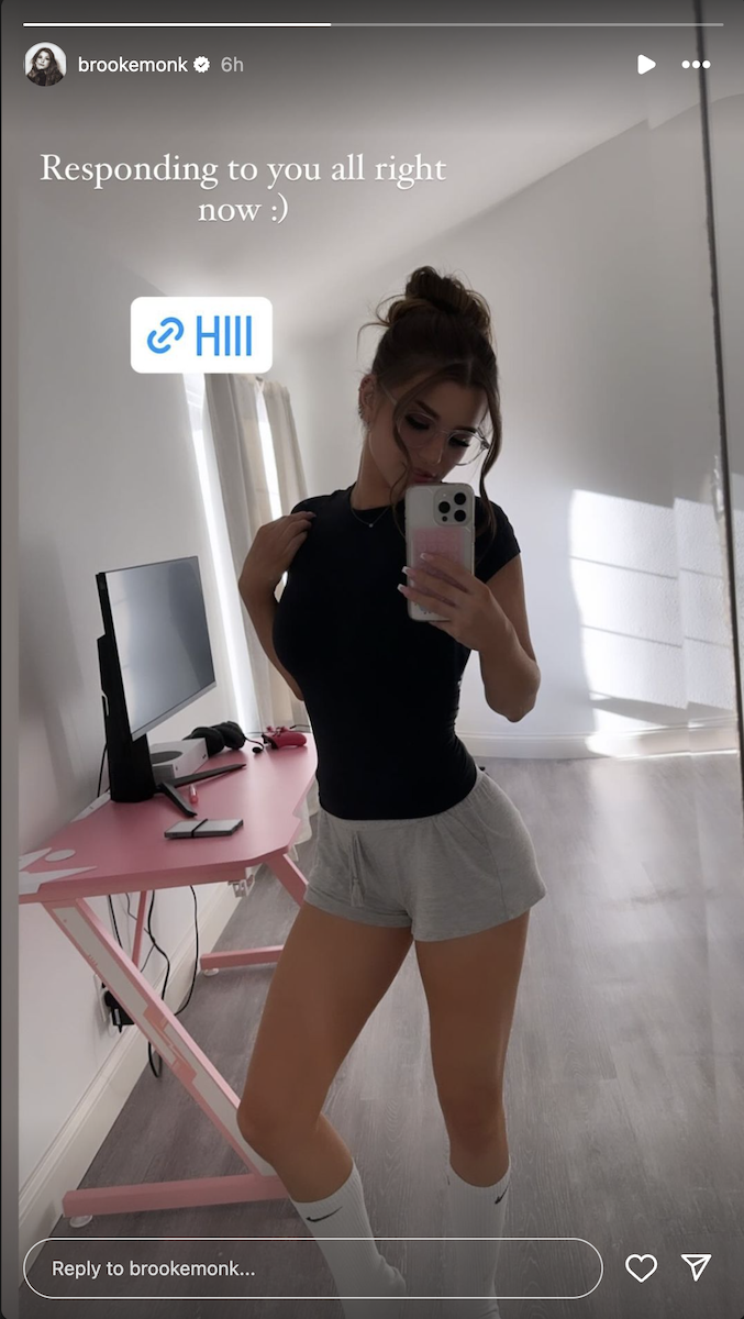 Brooke Monk in Two-Piece Workout Gear Says "Hi"