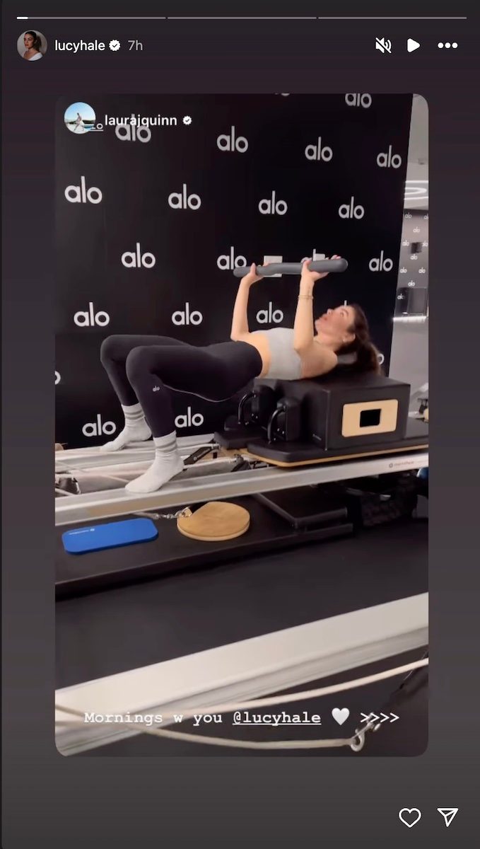 Lucy Hale in Two-Piece Workout Gear Shares Core Exercises