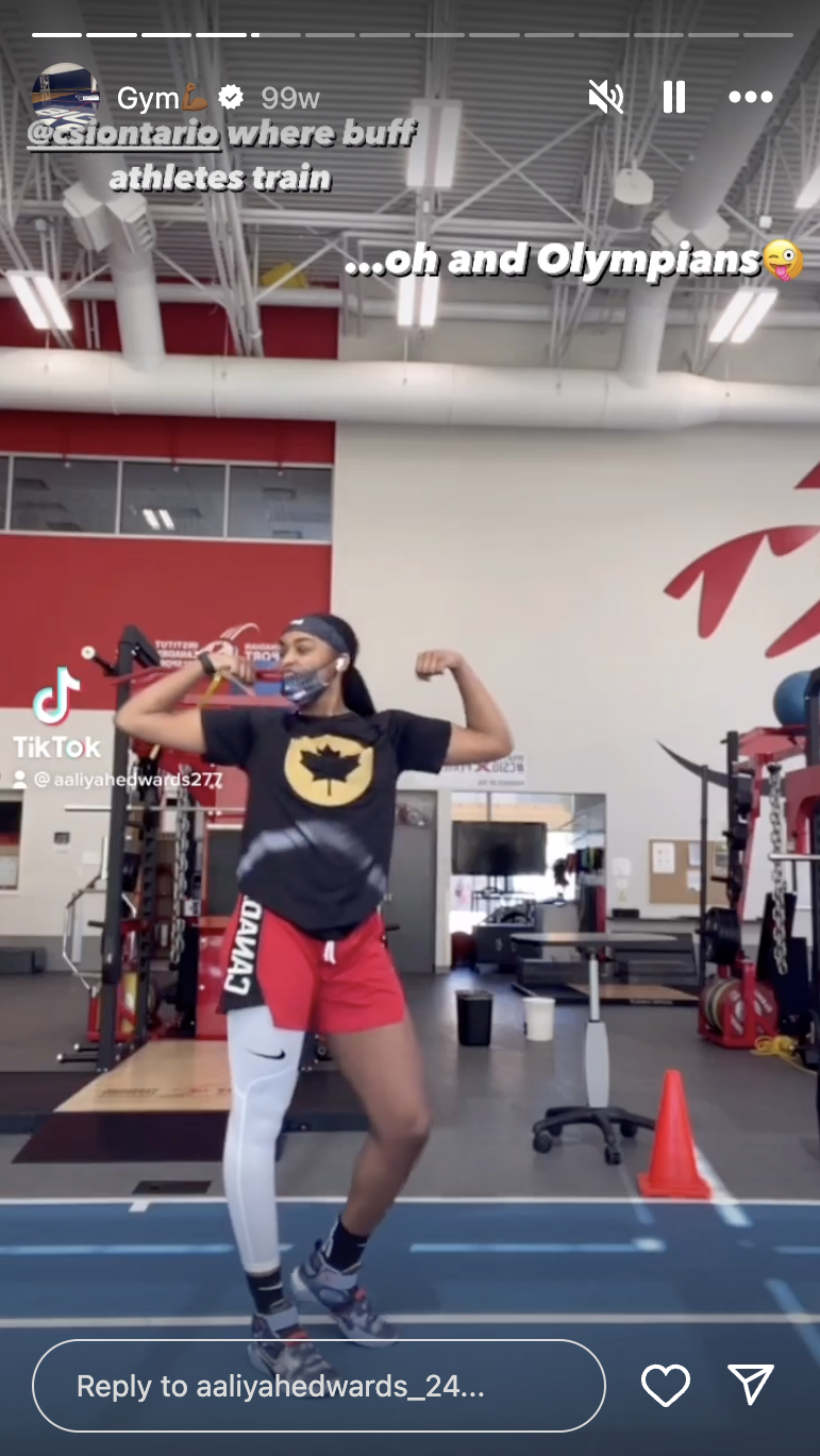 Aaliyah Edwards Shows Off Fit Figure Saying "Everything Irie"