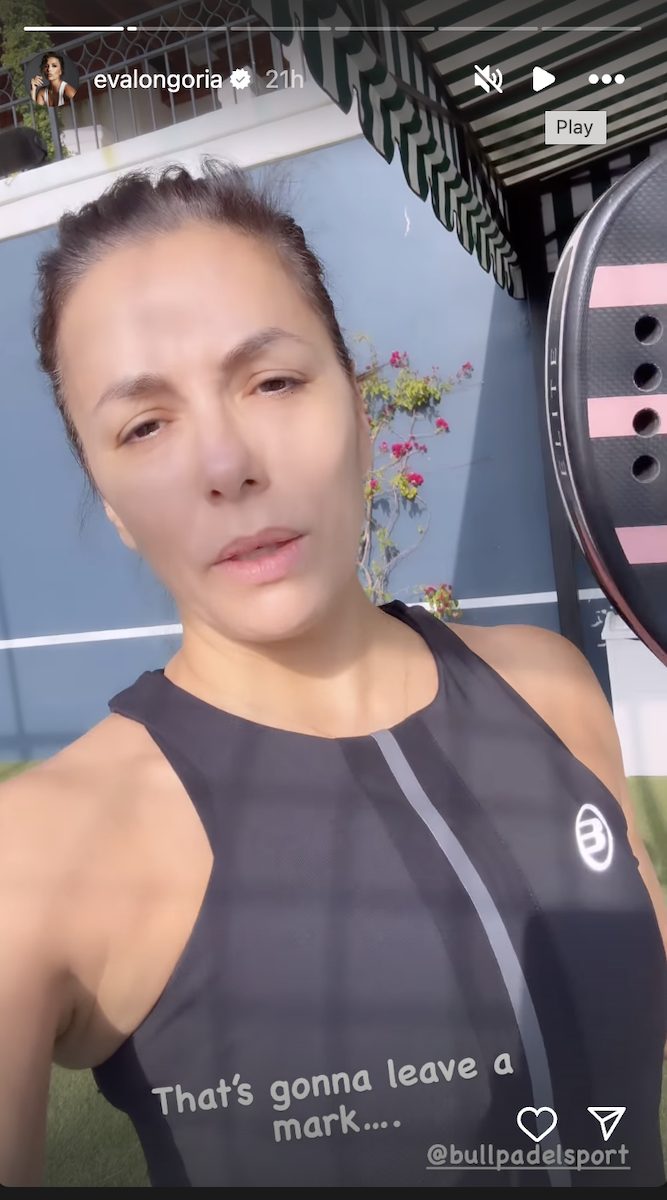 Eva Longoria in Workout Gear Says "That's Gonna Leave a Mark"