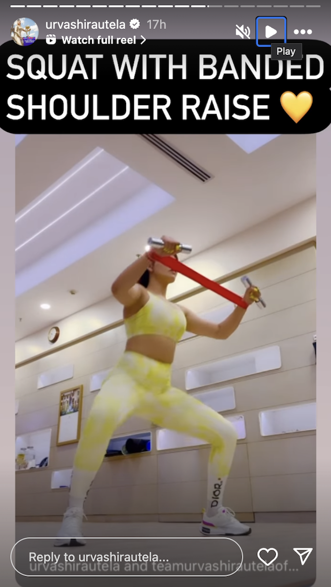 Urvashi Rautela in Workout Gear Does "Upper Body HIIT"