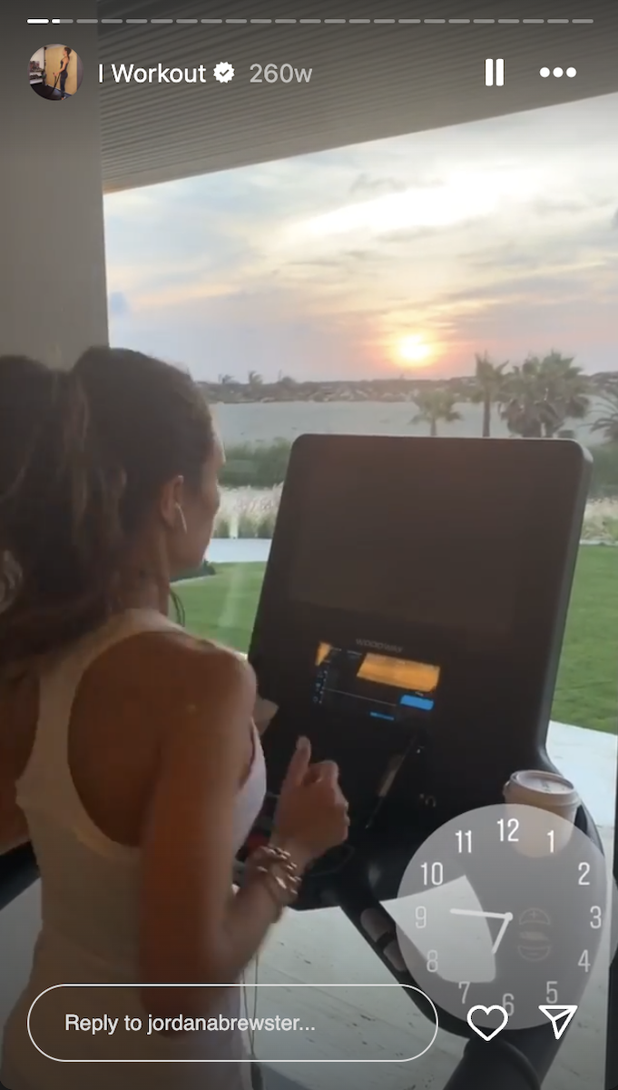 Jordana Brewster In Two Piece Workout Gear Lifts Heavy Weights
