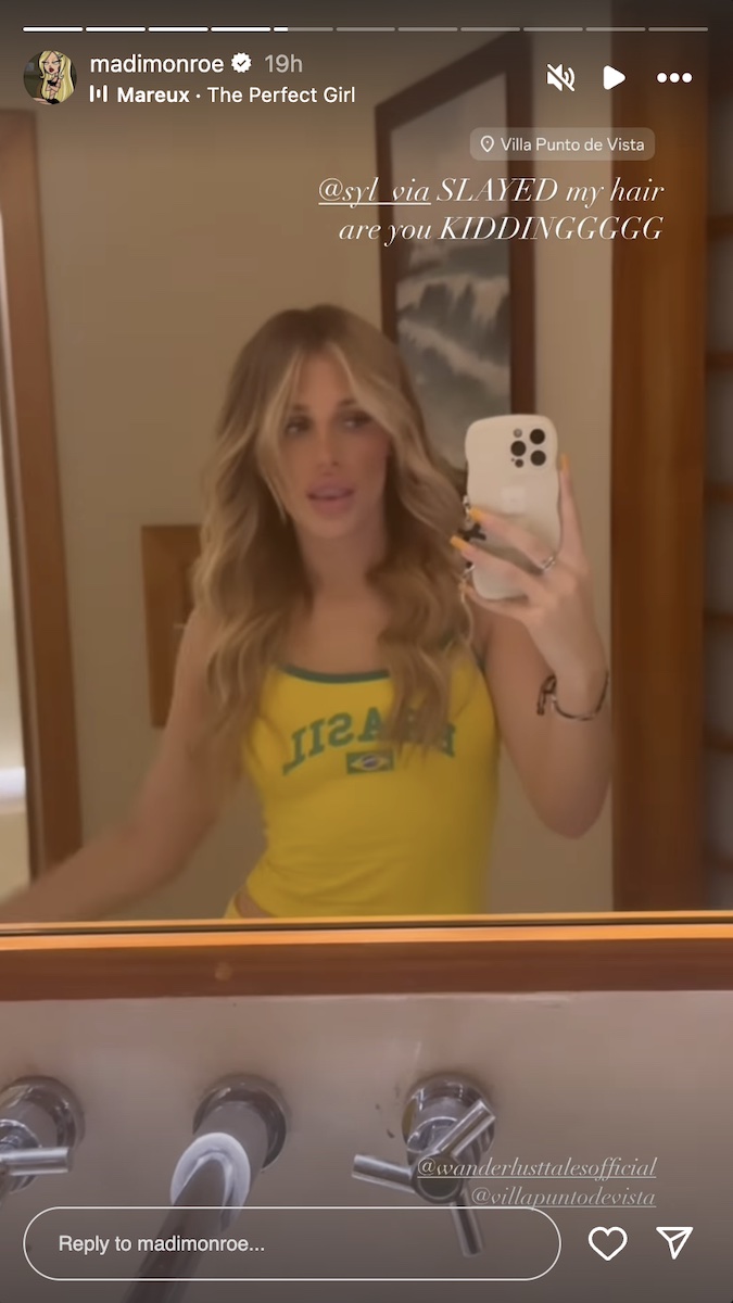 Madi Monroe in Two-Piece Workout Gear "Slays" in Selfie