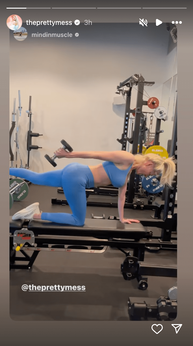 Erika Jayne in Two-Piece Workout Gear Does a Deadlift