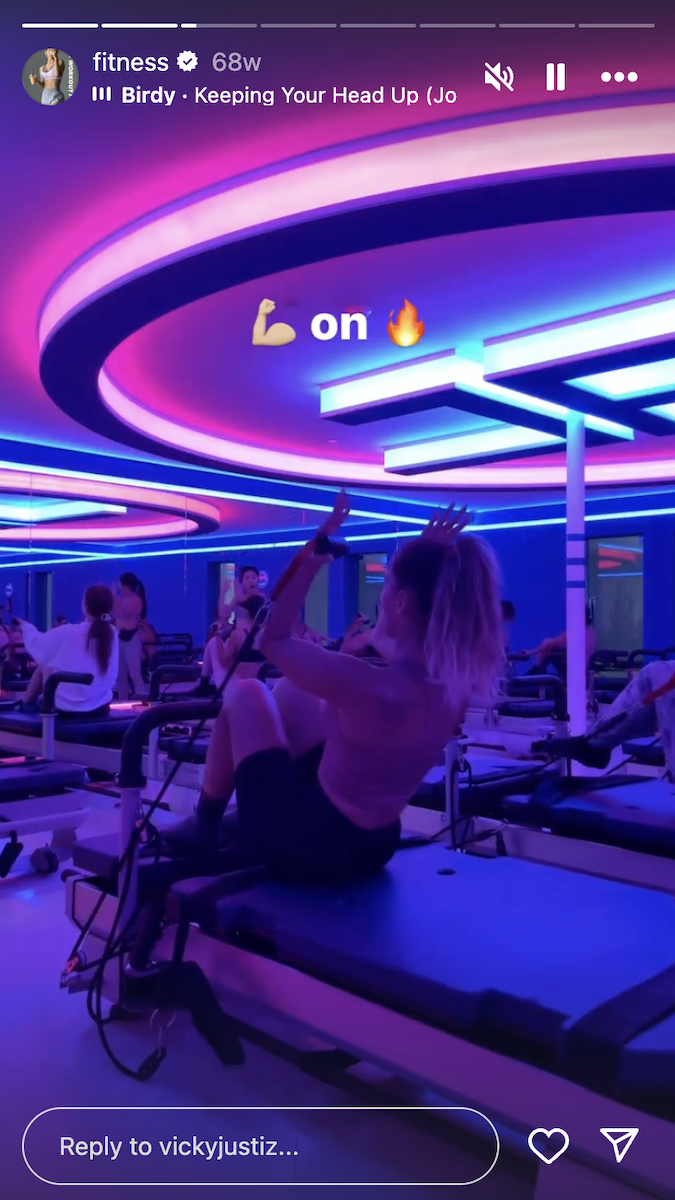 Vicky Justiz in Two-Piece Workout Gear "Can Smell Summer"