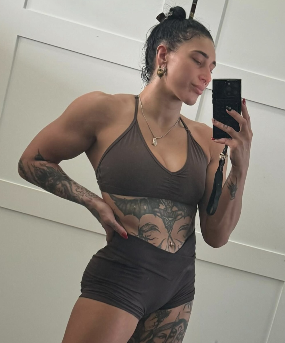 WWE Star Rhea Ripley in Two-Piece Workout Gear Shares a Special Selfie