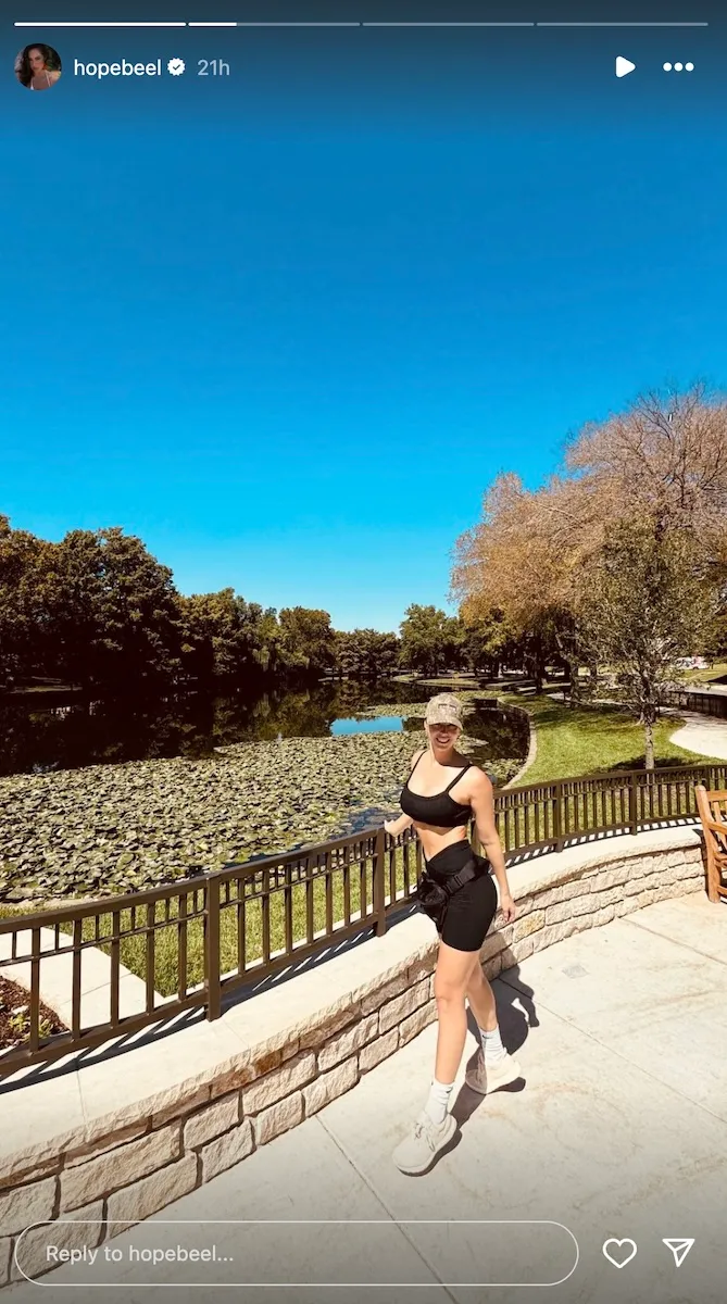 Fitness Model Hope Beel in Two-Piece Workout Gear Says "My Fave Park is ...